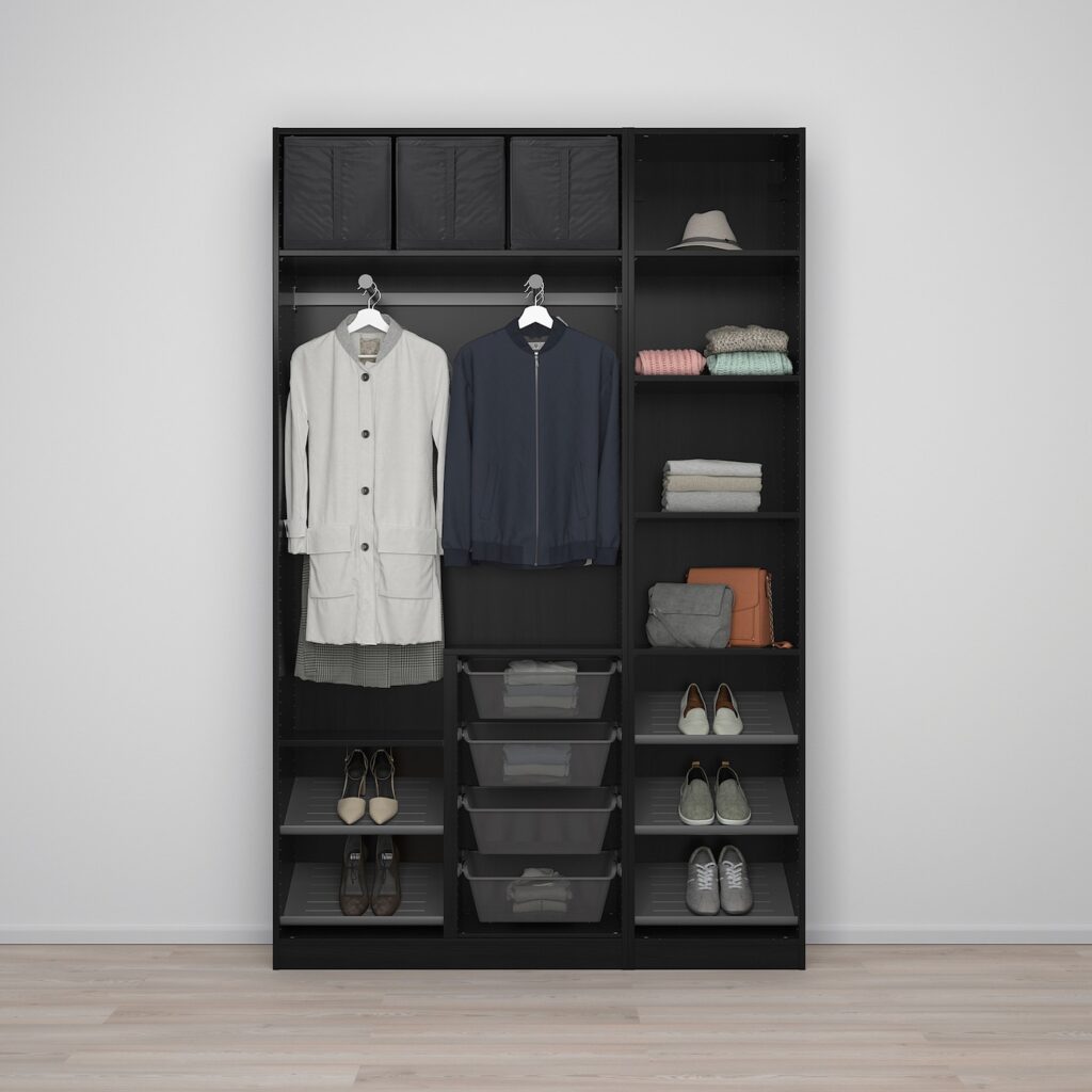 A profundidade do compartimento do guarda-roupa: tamanhos padrão, para ...